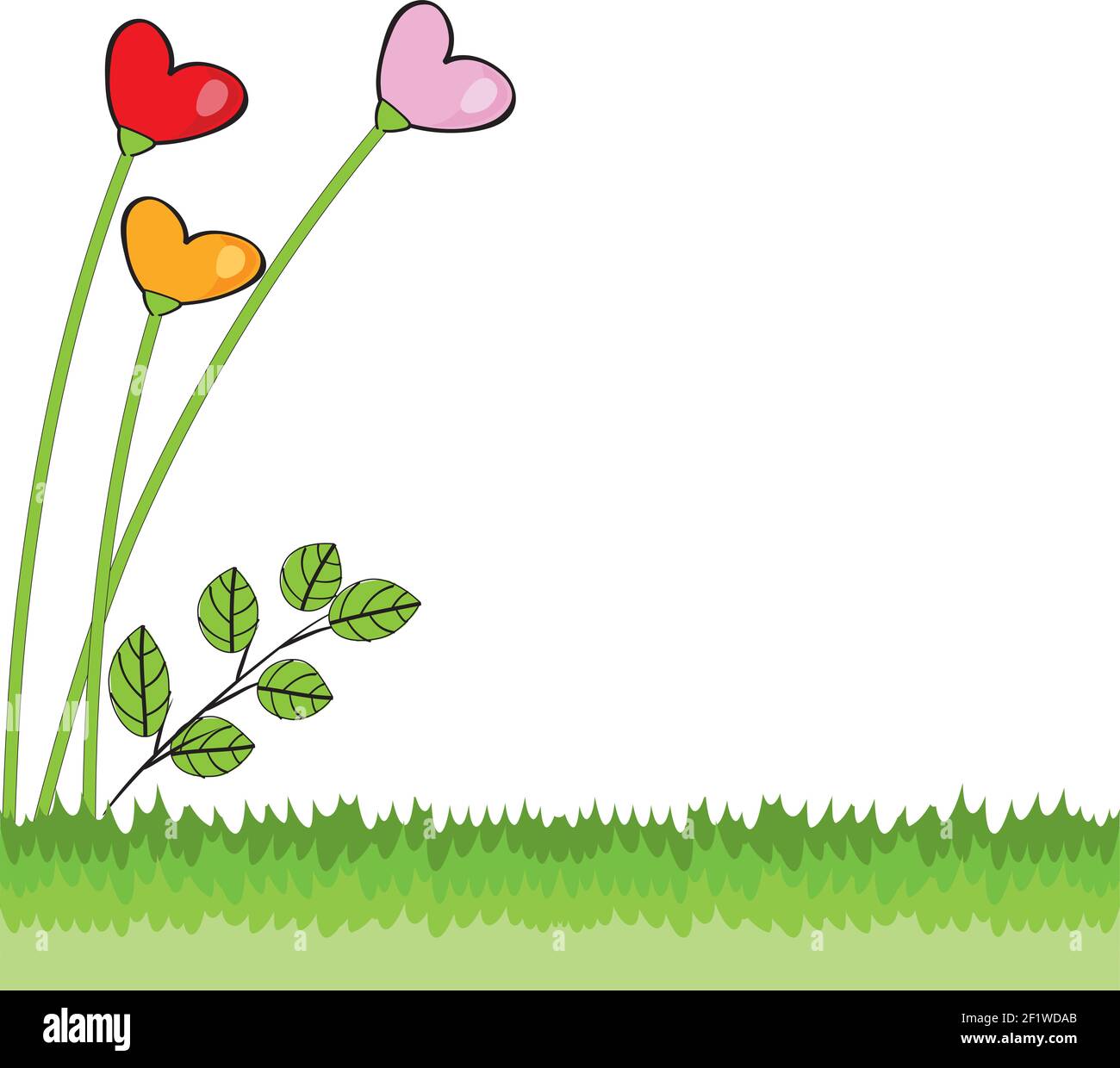 heart shape love plant flower border frame background Stock Photo - Alamy