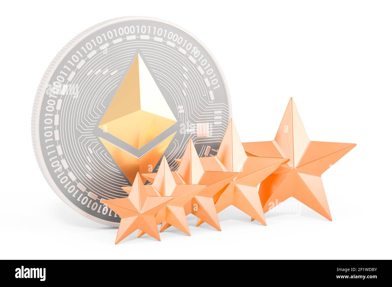 Rating of ethereum. 3D rendering isolated on white background Stock ...