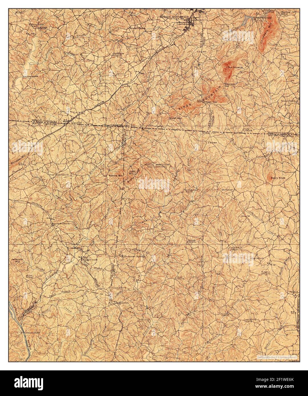 Map of kings mountain hi-res stock photography and images - Alamy
