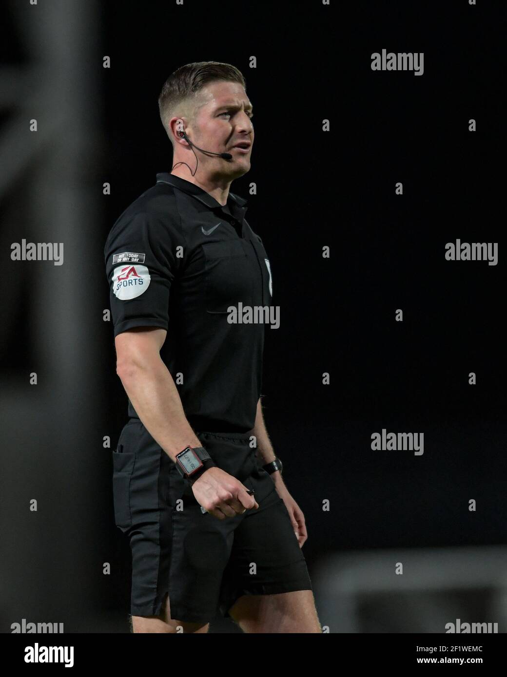 Blackburn, UK. 09th Mar, 2021. Referee Robert Jones in action during ...