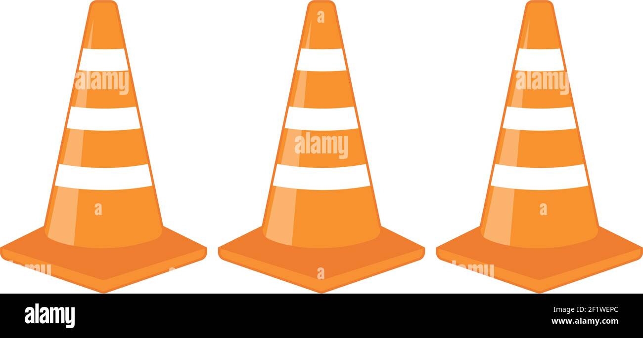 Road works traffic cone Stock Vector Images - Alamy