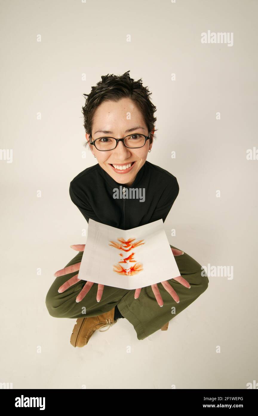 Woman with Rorschach test Stock Photo - Alamy