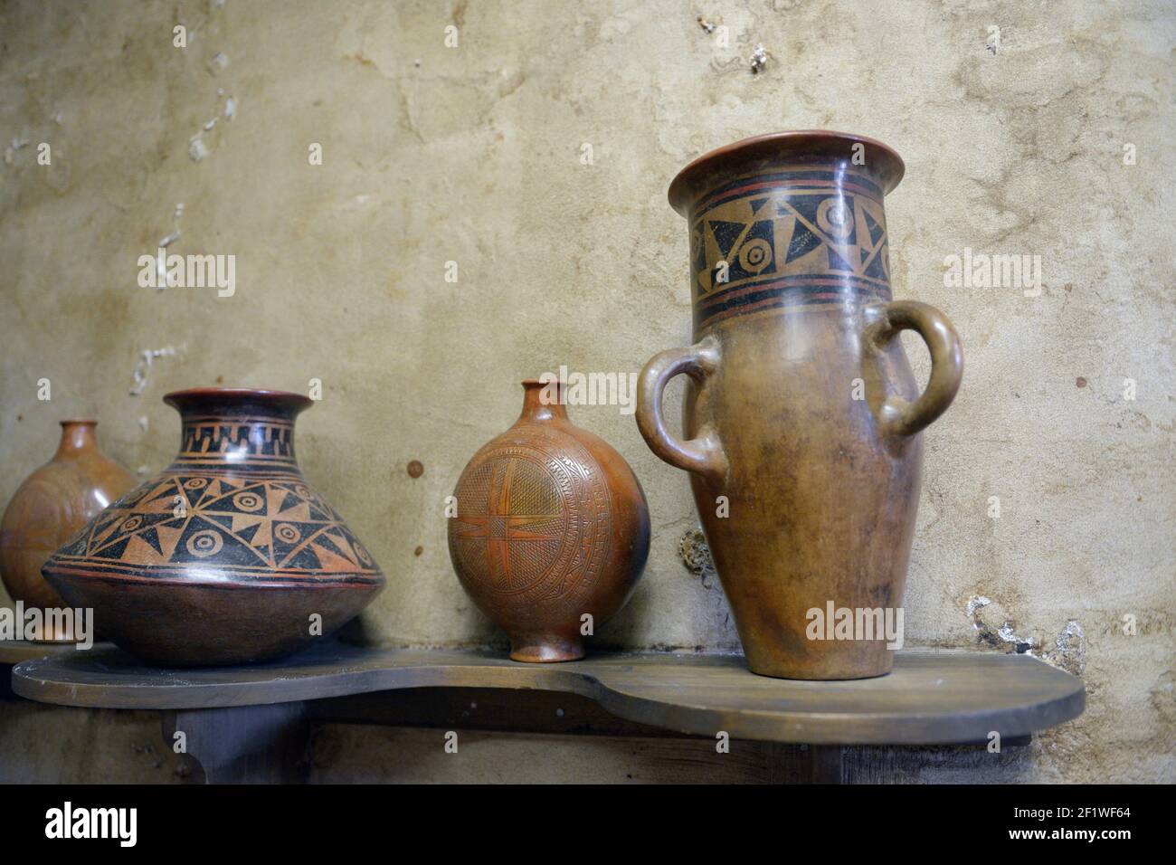 Handcrafted traditional pottery vessels at the Tianguez Cultural Center ...