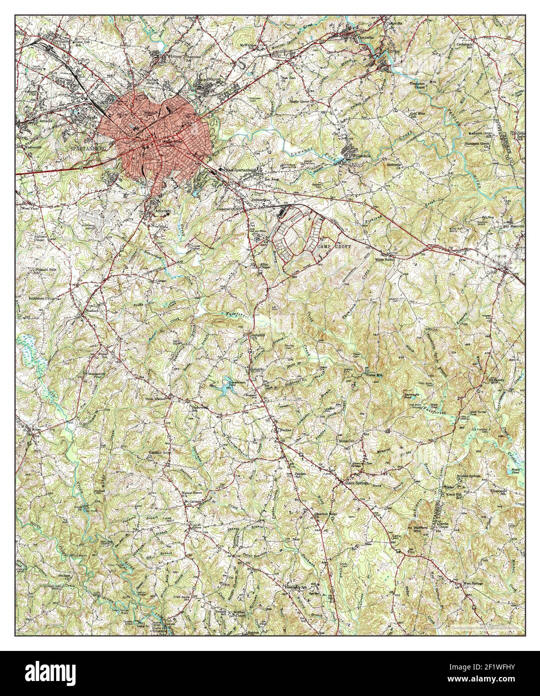 Map of spartanburg hi-res stock photography and images - Alamy
