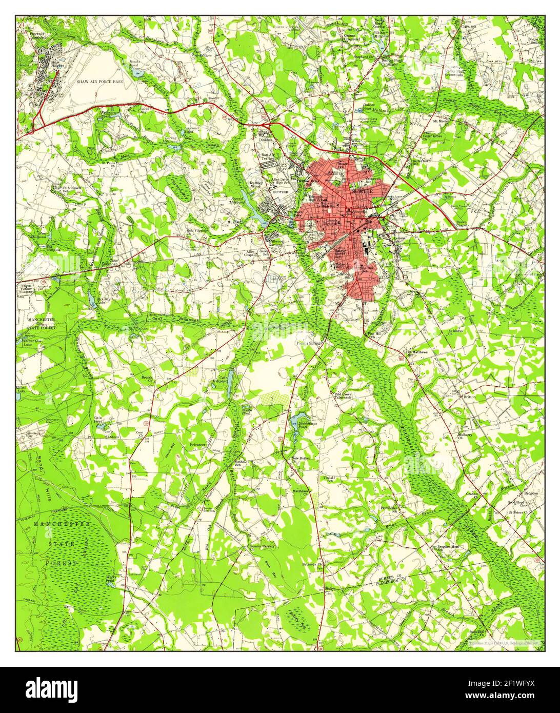 Map of sumter hi-res stock photography and images - Alamy