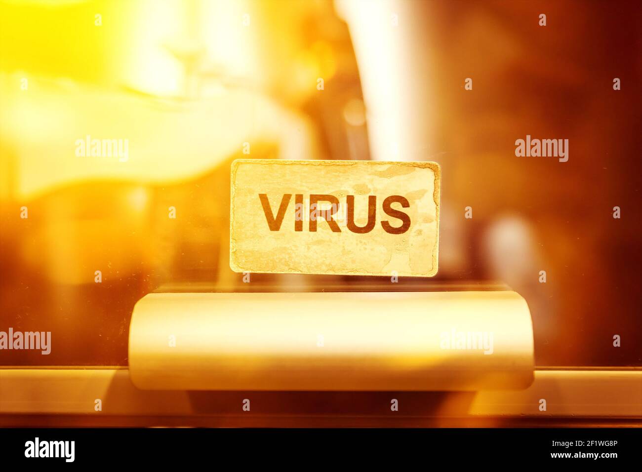 Virus sign in a laboratory Stock Photo - Alamy
