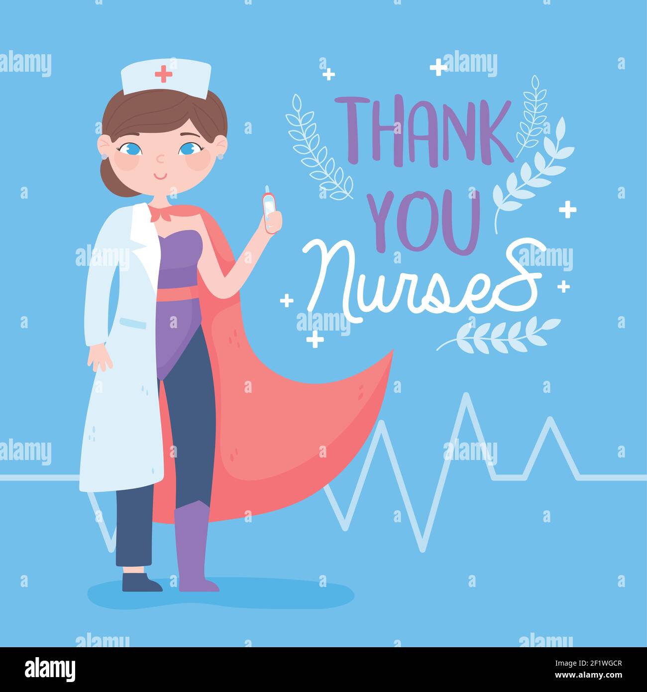 thanks you nurses female superhero Stock Vector Image & Art - Alamy