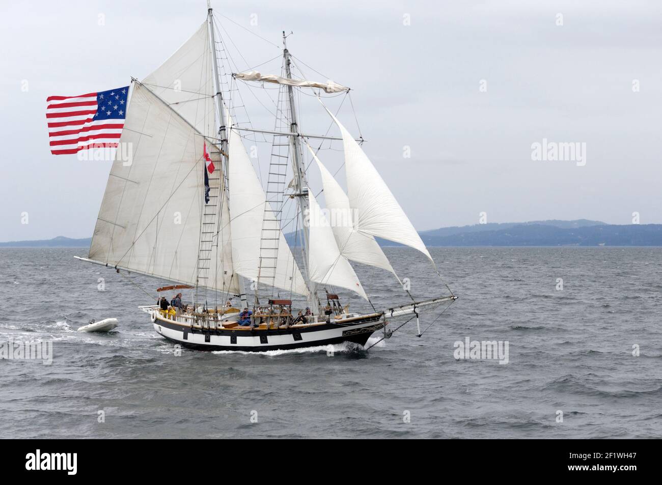 Amazing Grace is an 83 foot topsail schooner and sets a square topsail ...
