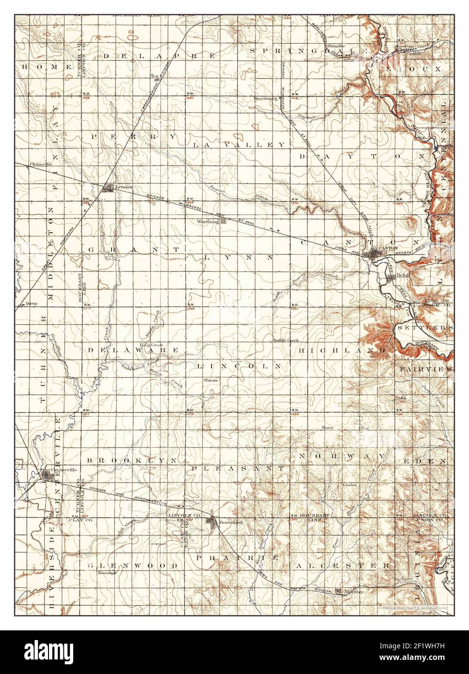 Canton, South Dakota, map 1900, 1:125000, United States of America by ...