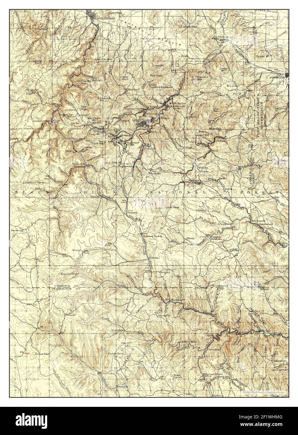 Map of deadwood hi-res stock photography and images - Alamy