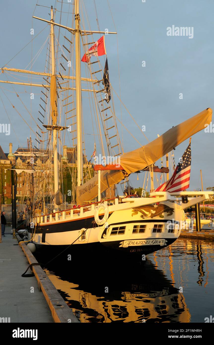 Amazing Grace is an 83 foot topsail schooner and sets a square topsail ...