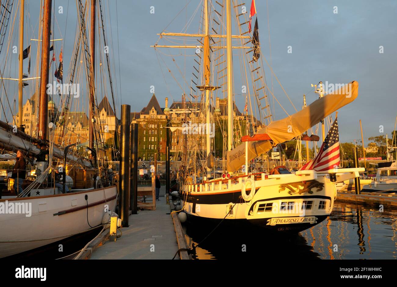 Amazing Grace is an 83 foot topsail schooner and sets a square topsail ...