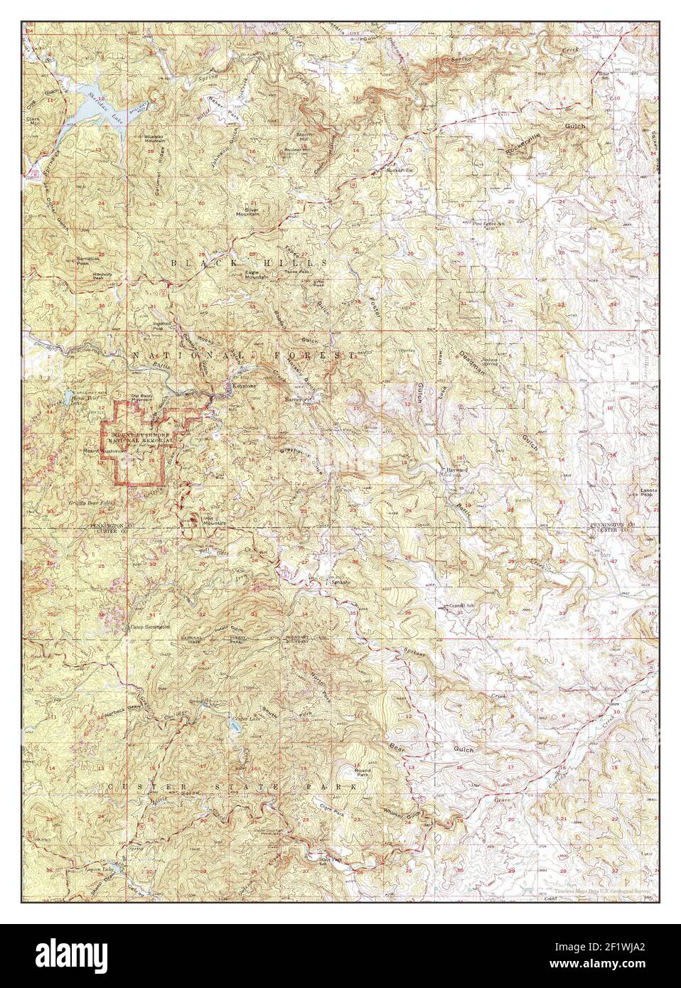 Mount Rushmore, South Dakota, map 1954, 1:62500, United States of ...