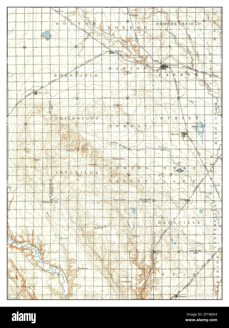 Parker south dakota map hi-res stock photography and images - Alamy