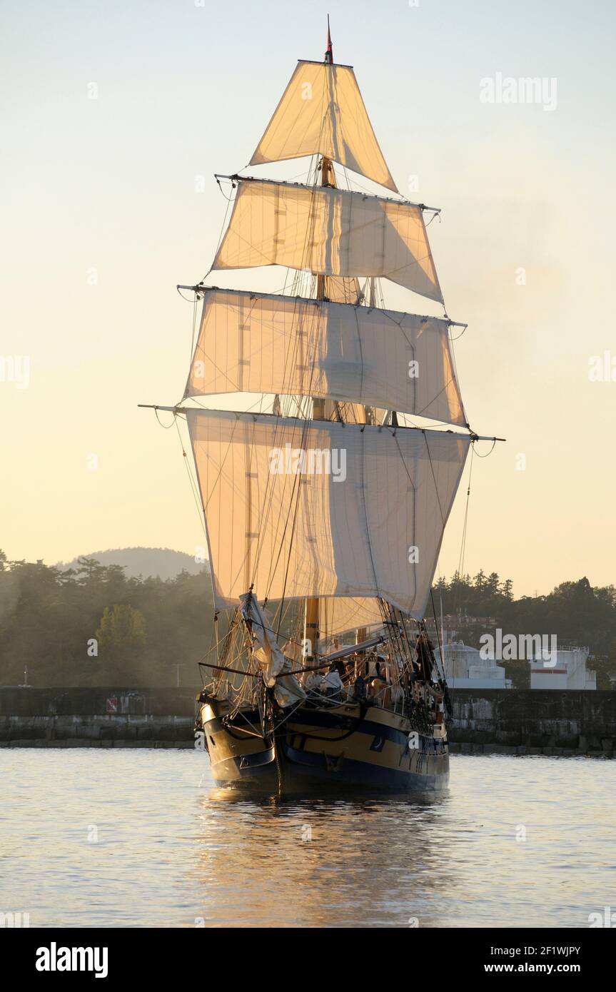 The topsail ketch Hawaiian Chieftain is a replica of a typical European ...