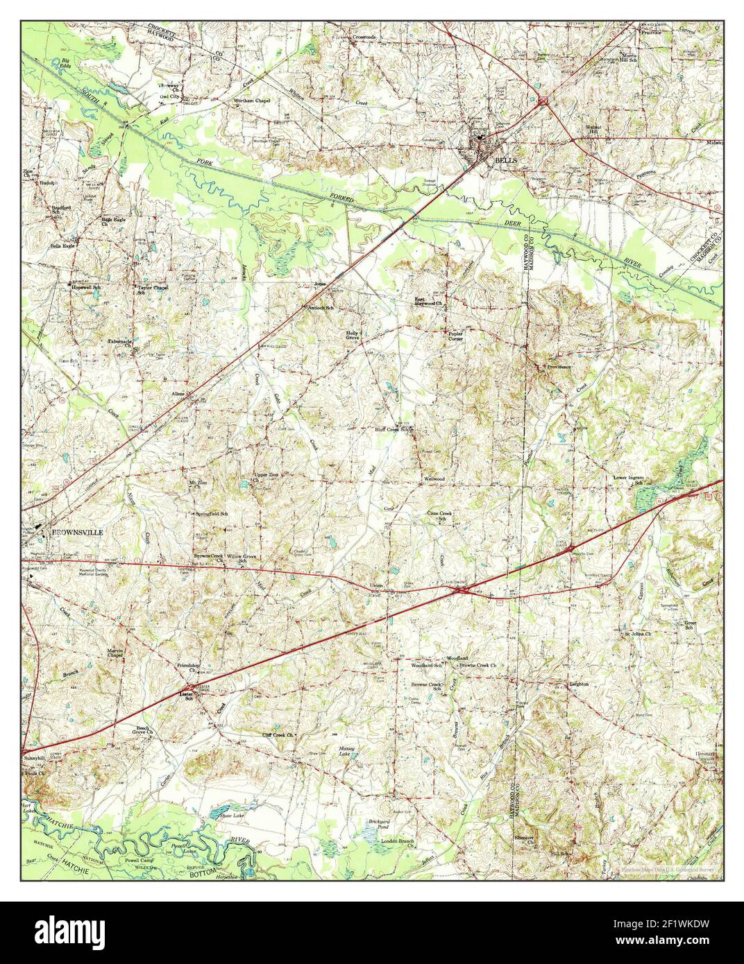 Bells, Tennessee, map 1970, 1:62500, United States of America by ...