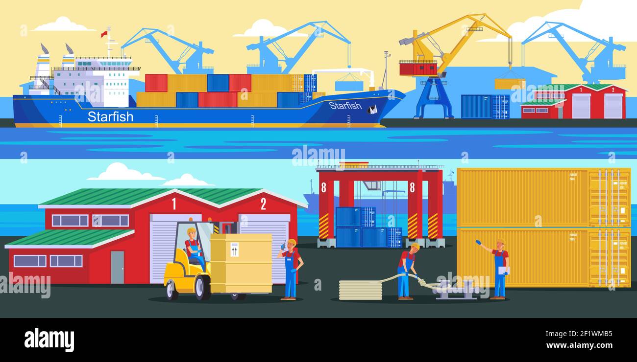 Shipping logistic horizontal banners Stock Vector Image & Art - Alamy