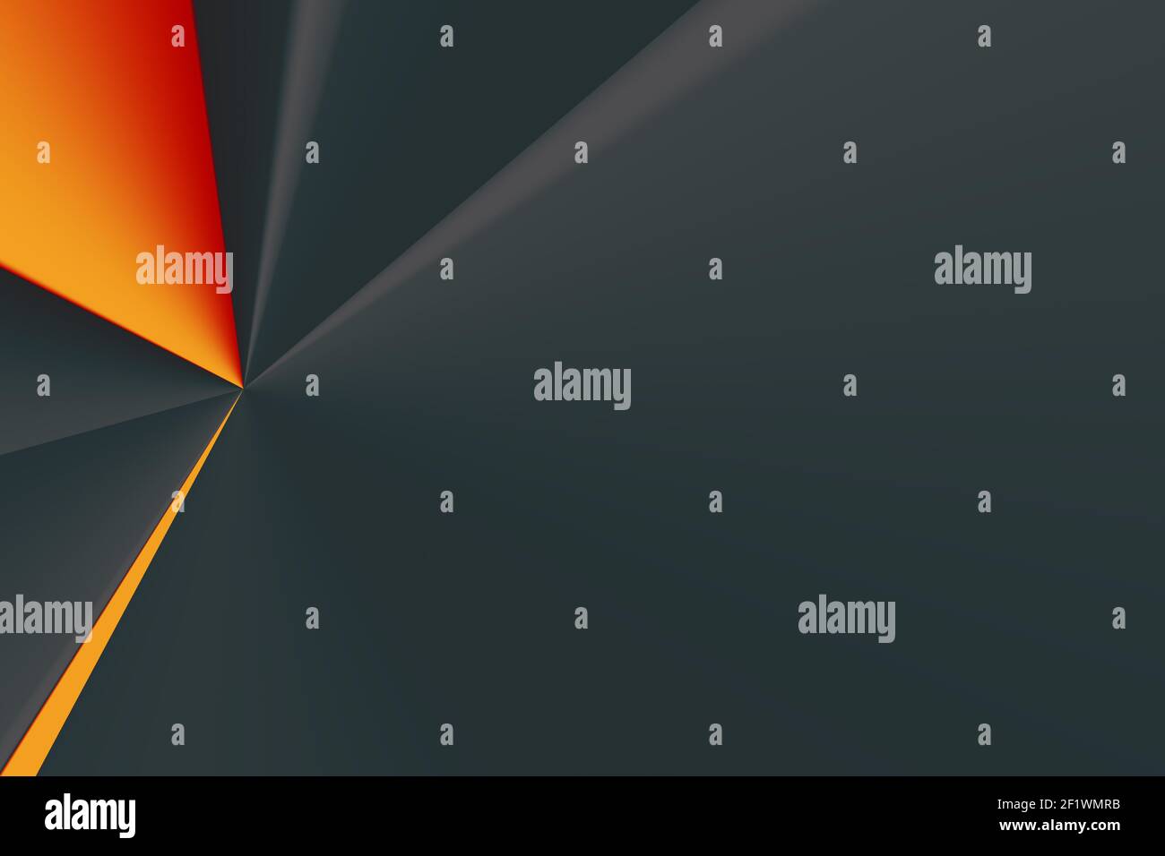 A cool orange plasma lines with dark triangular shadows on dark ...