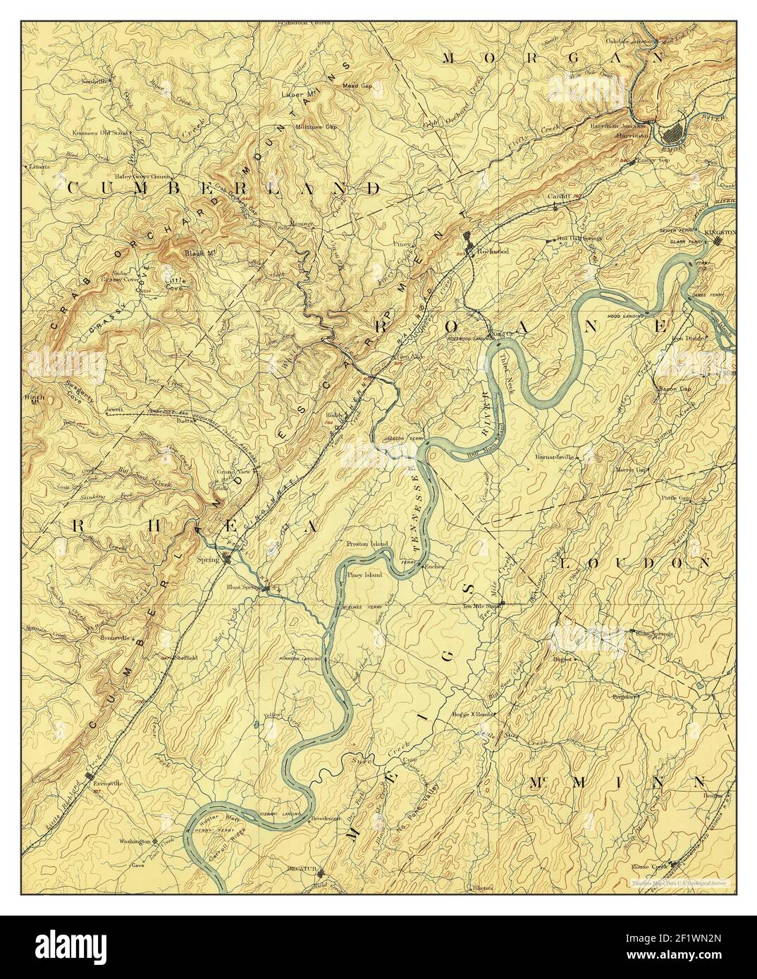 Kingston, Tennessee, map 1893, 1:125000, United States of America by ...