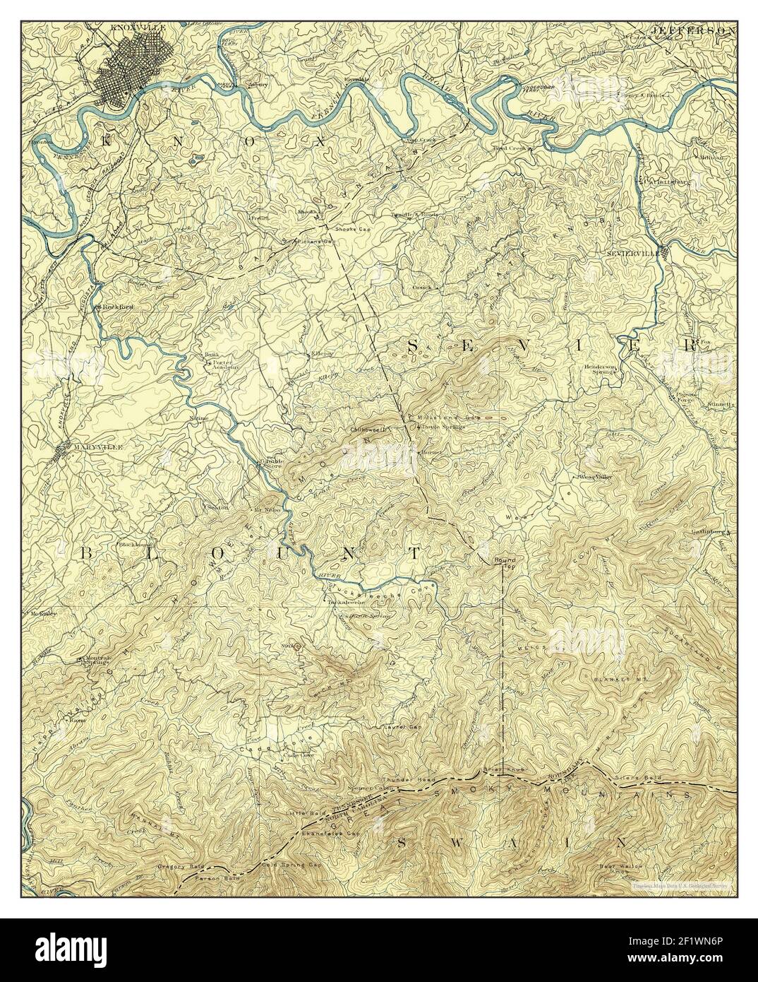 Knoxville, Tennessee, map 1894, 1:125000, United States of America by ...