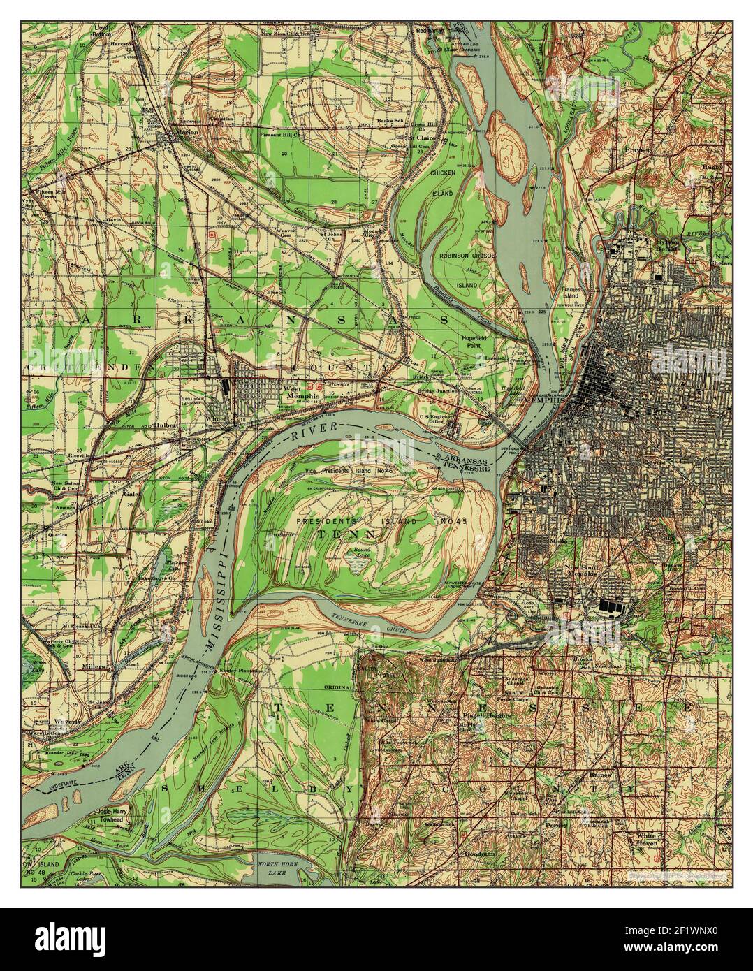 Memphis street map hi-res stock photography and images - Alamy