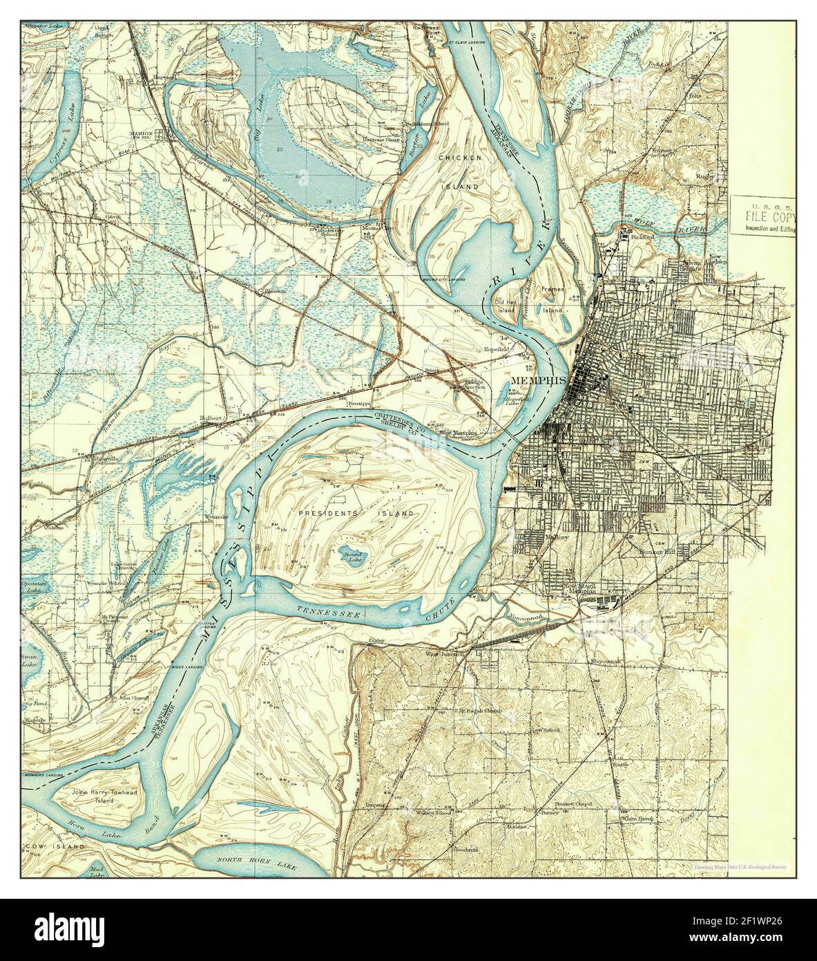 Memphis, Tennessee, map 1927, 1:62500, United States of America by ...