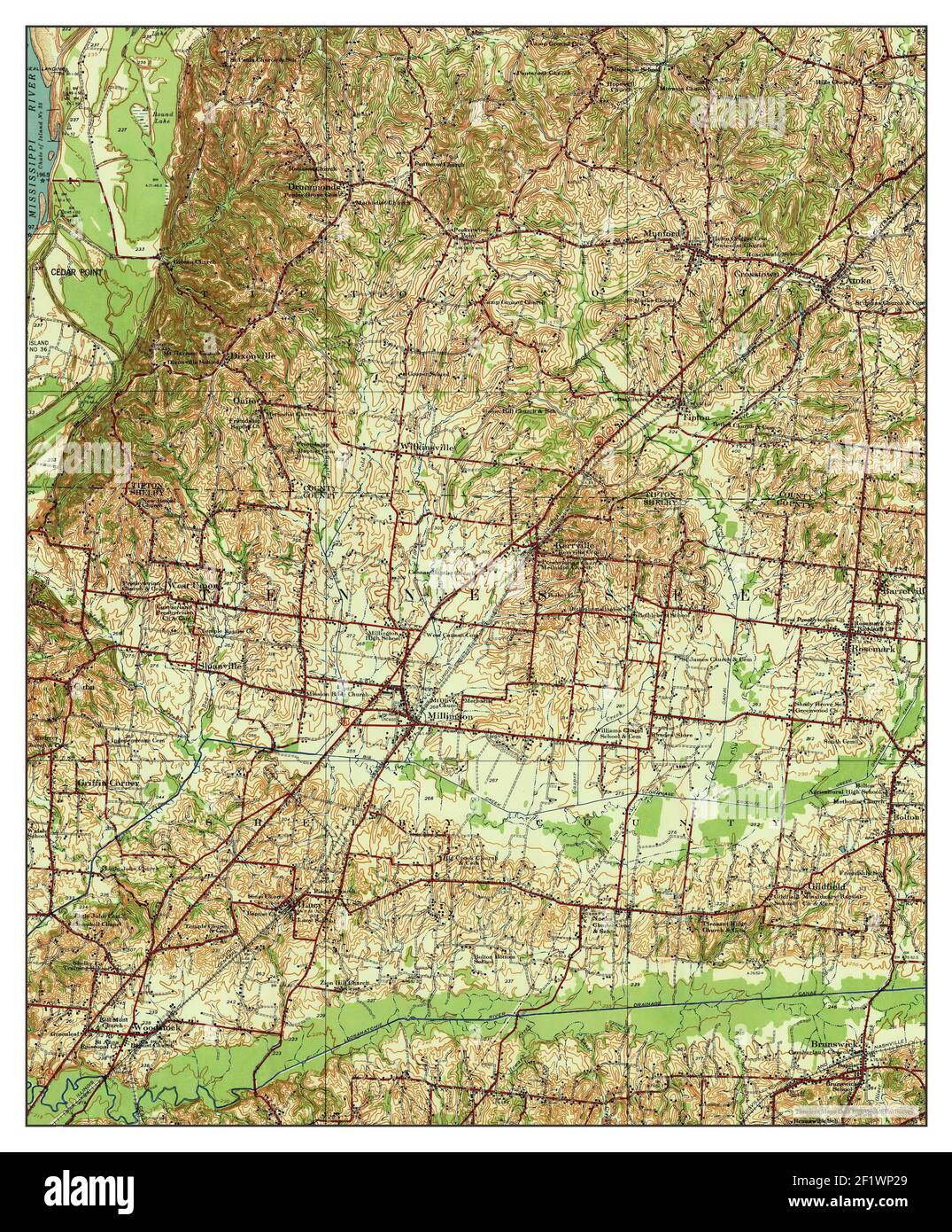 Millington, Tennessee, map 1942, 1:62500, United States of America by ...