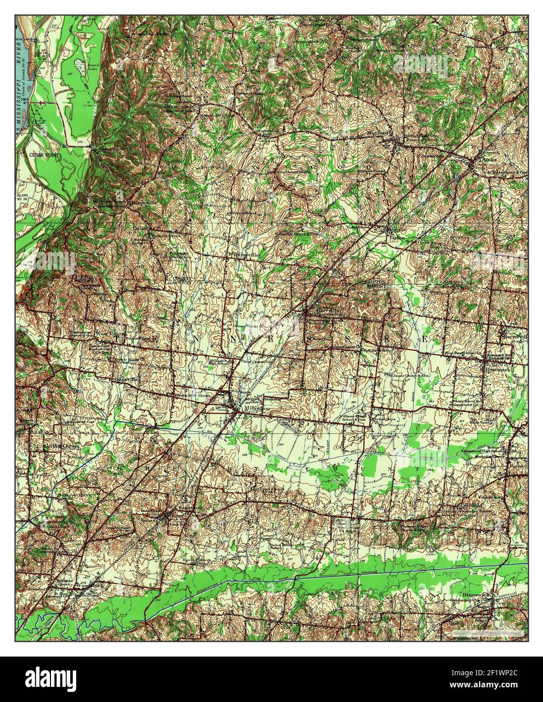 Millington, Tennessee, map 1942, 1:62500, United States of America by ...