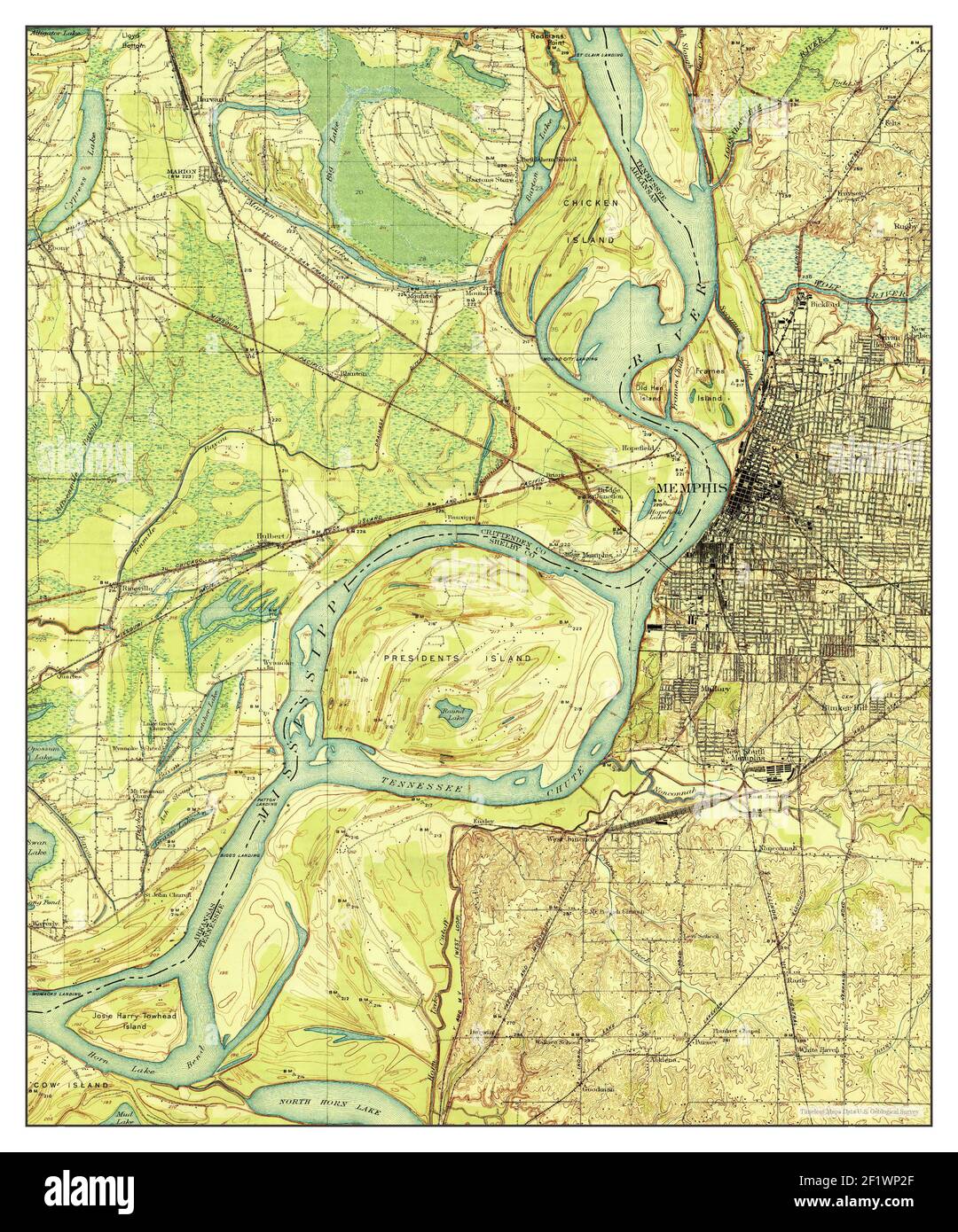 Memphis, Tennessee, map 1927, 1:62500, United States of America by ...