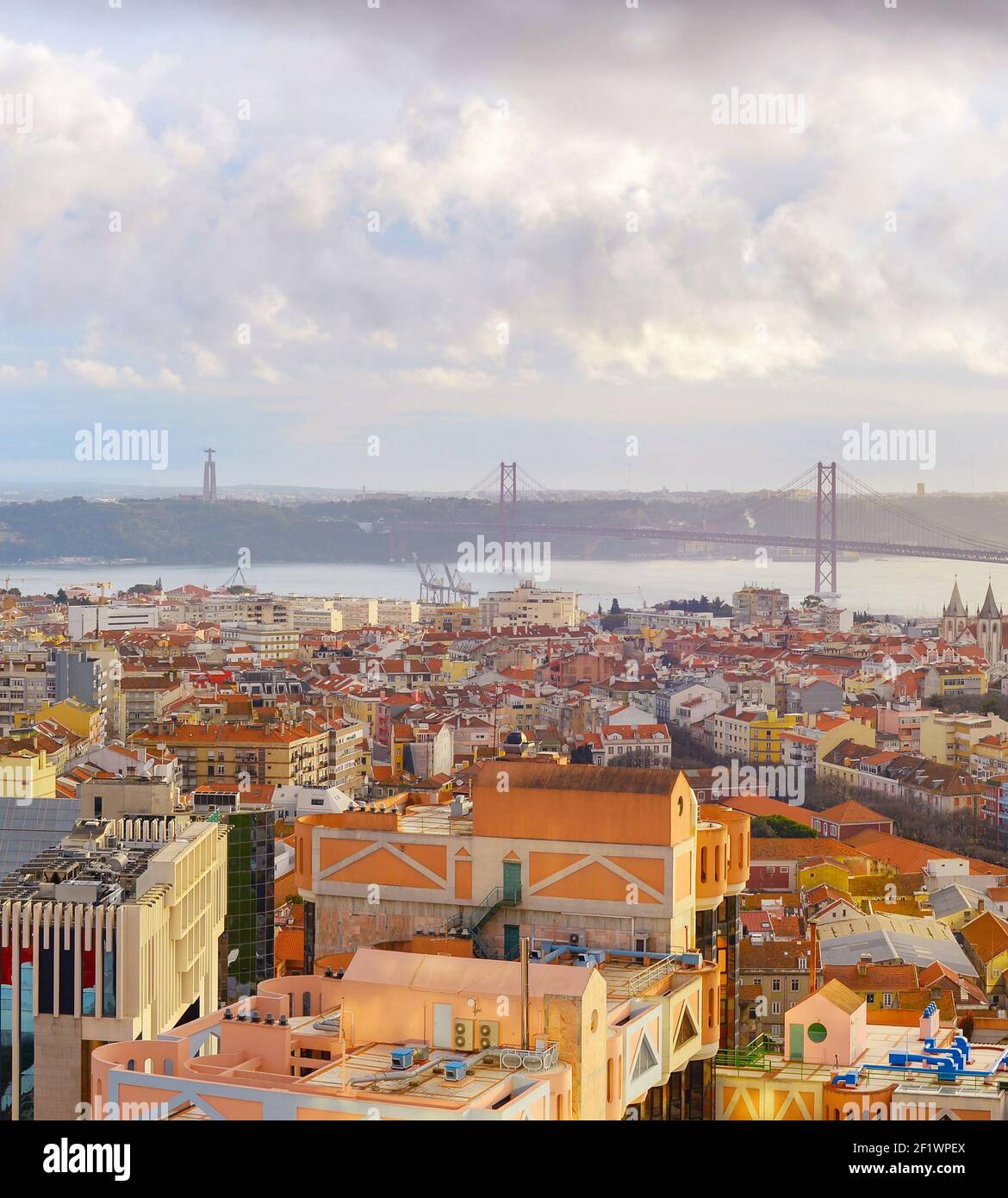 Aerial view red bridge city hi-res stock photography and images - Alamy