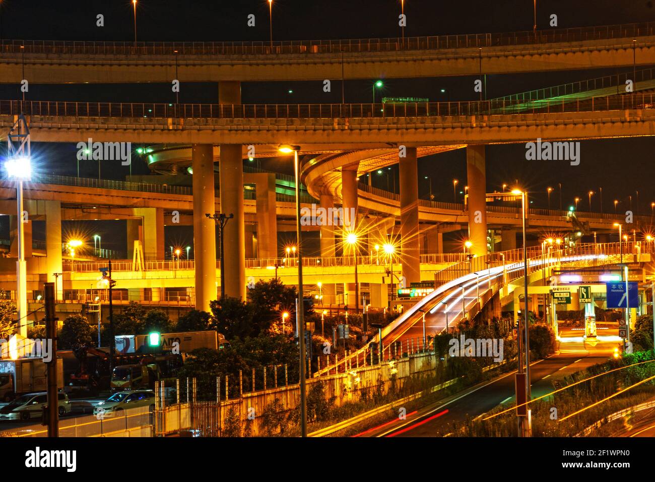Daikoku Pier night view Stock Photo - Alamy