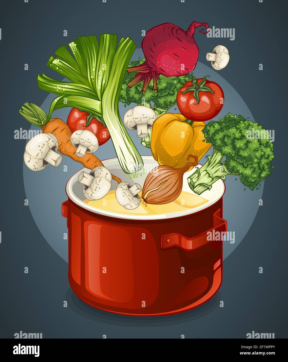 Vegetable soup illustration Stock Vector Image & Art - Alamy