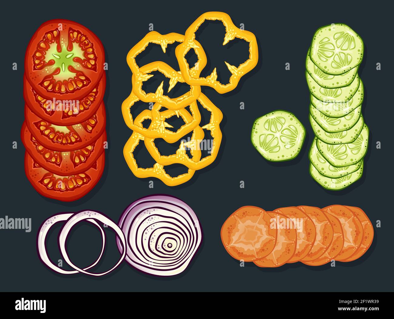 Cutting vegetables cucumber Stock Vector Images - Alamy