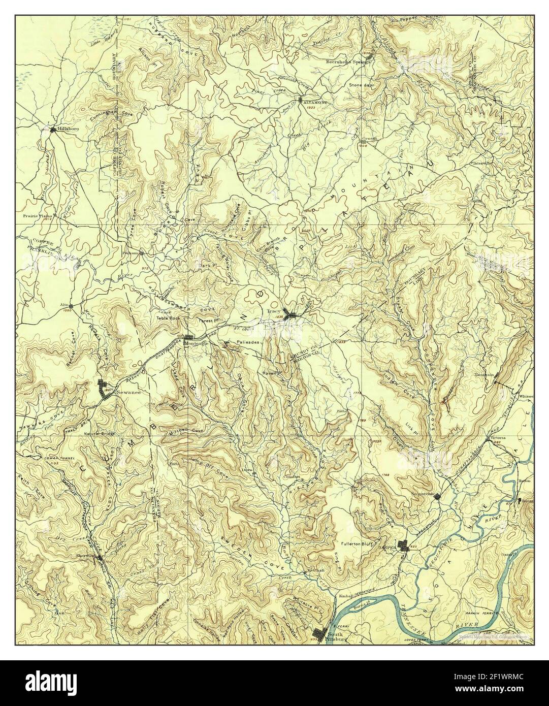 Sewanee, Tennessee, map 1895, 1:125000, United States of America by ...