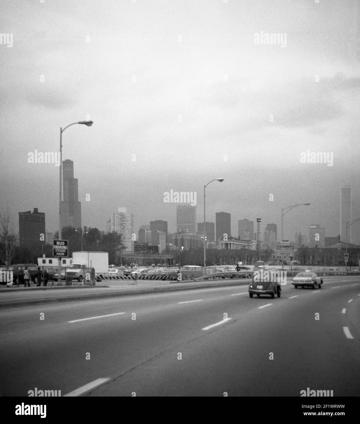 Chicago 1970s skyline Black and White Stock Photos & Images - Alamy