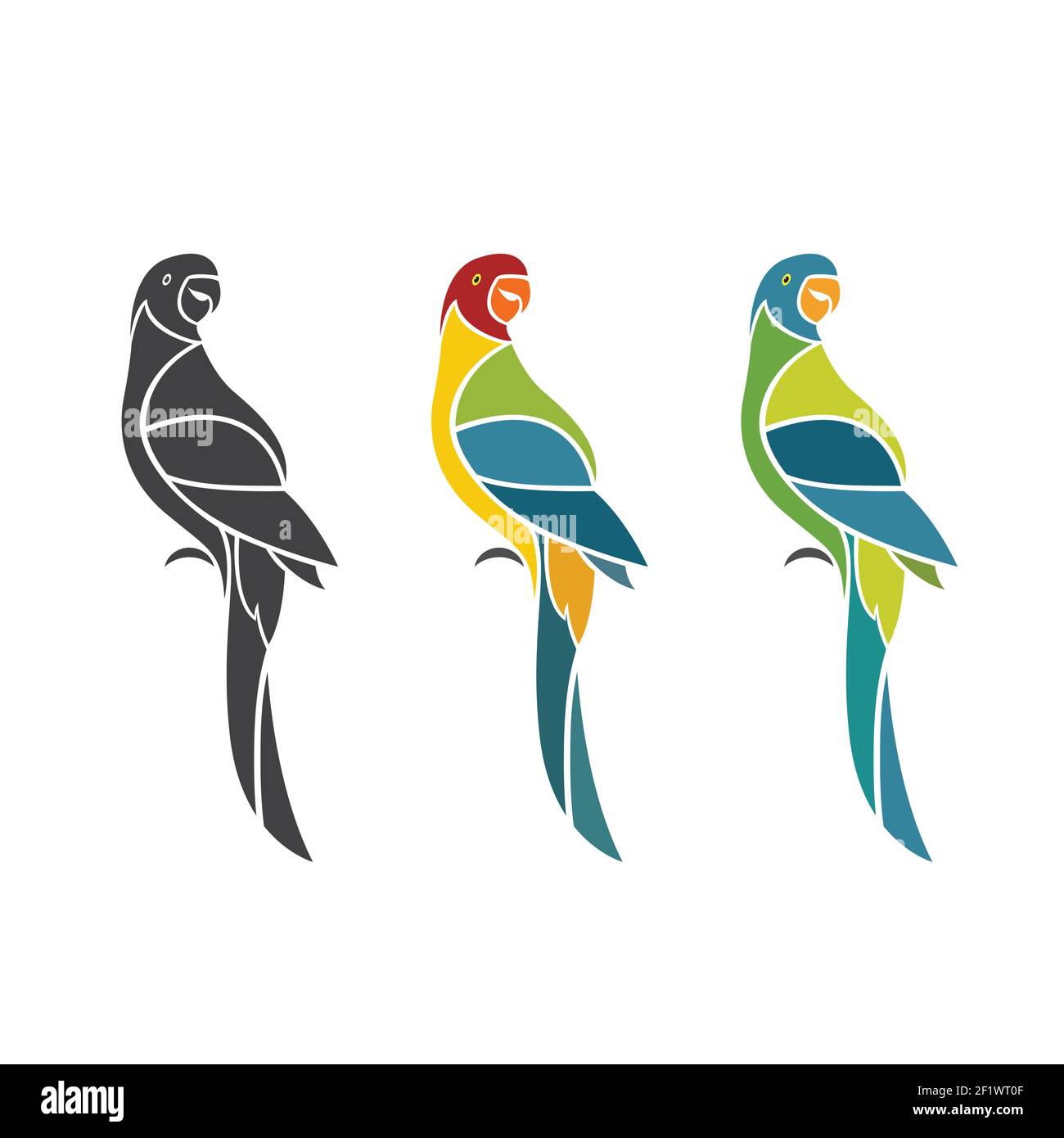 Vector of parrot design on white background. Easy editable layered ...