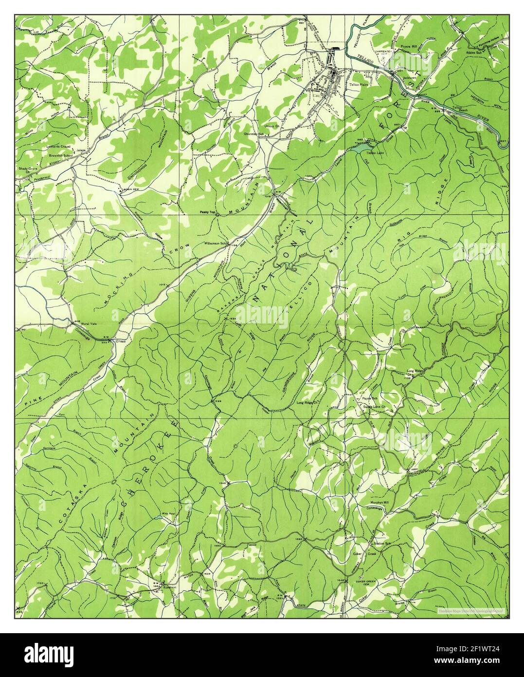 Tellico Plains, Tennessee, map 1934, 1:24000, United States of America ...