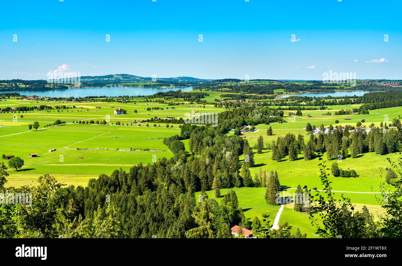 Schwangau with the Forggensee Lake near Neuschwanstein Castle in ...