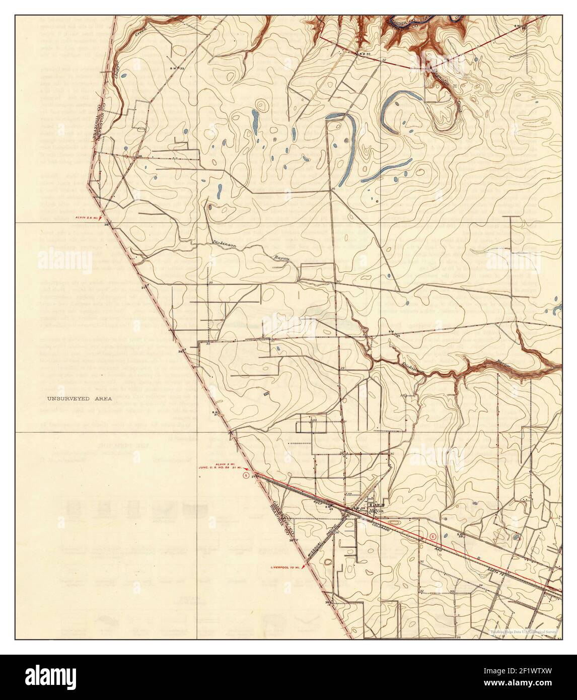 Algoa, Texas, map 1932, 1:31680, United States of America by Timeless ...