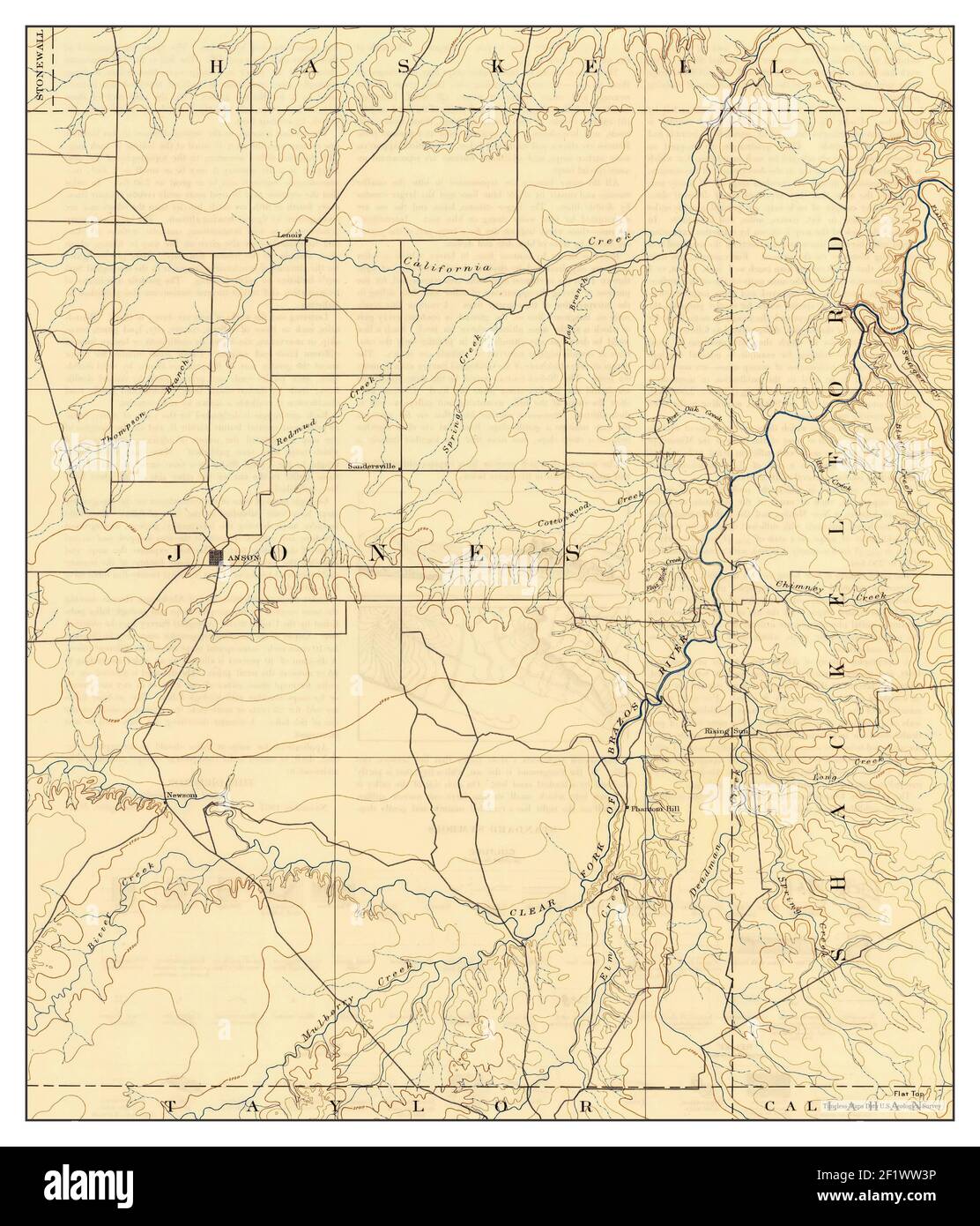 Anson, Texas, map 1893, 1:125000, United States of America by Timeless ...