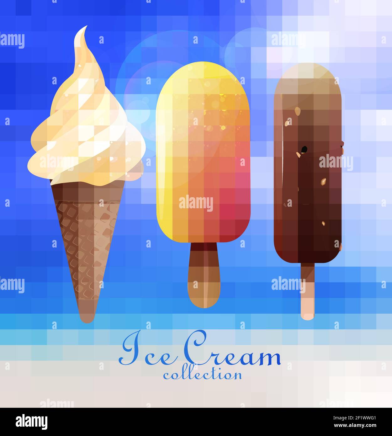 Realistic ice cream desserts collection with eskimo popsicles and ...
