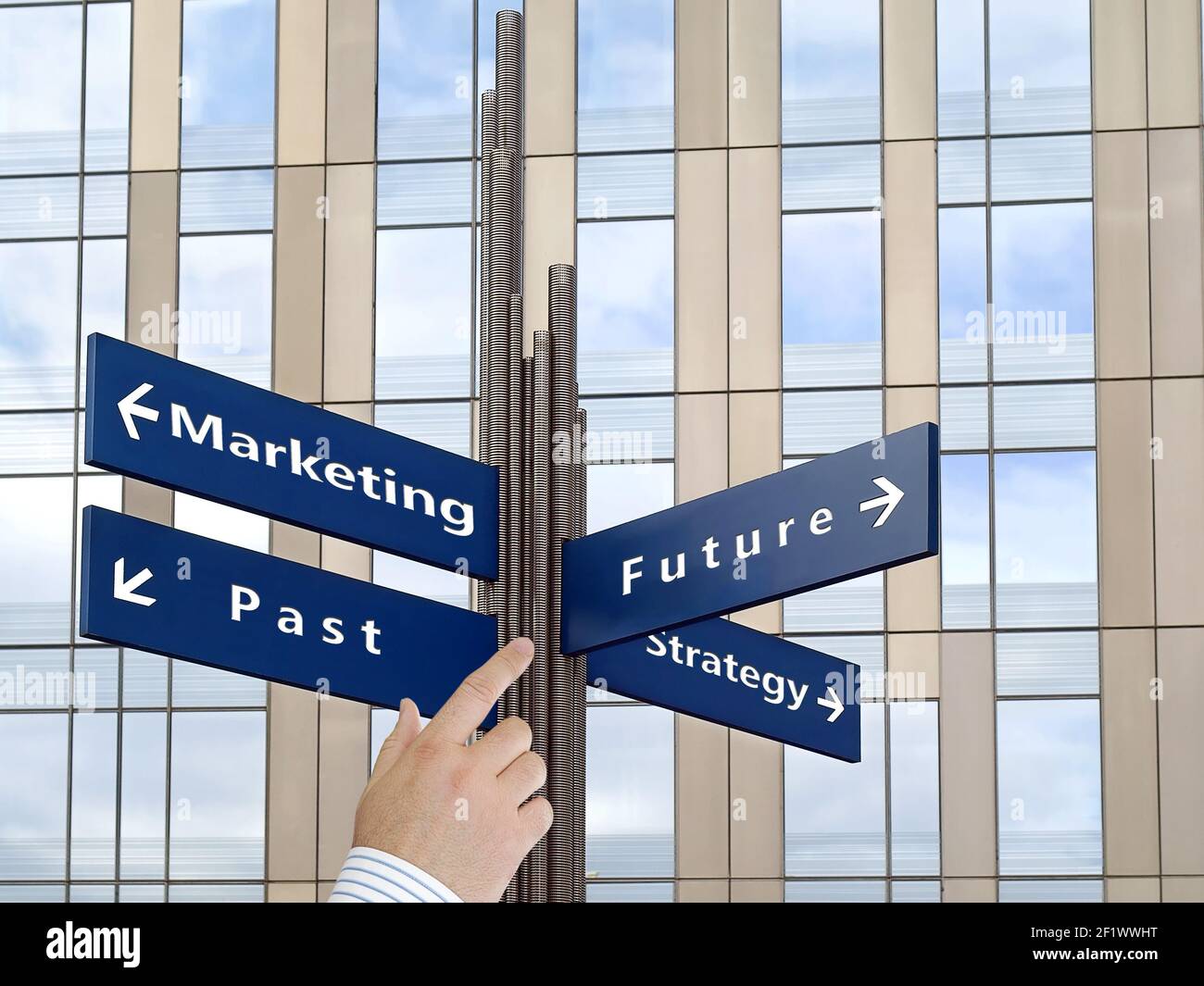 Business directions signs Stock Photo - Alamy