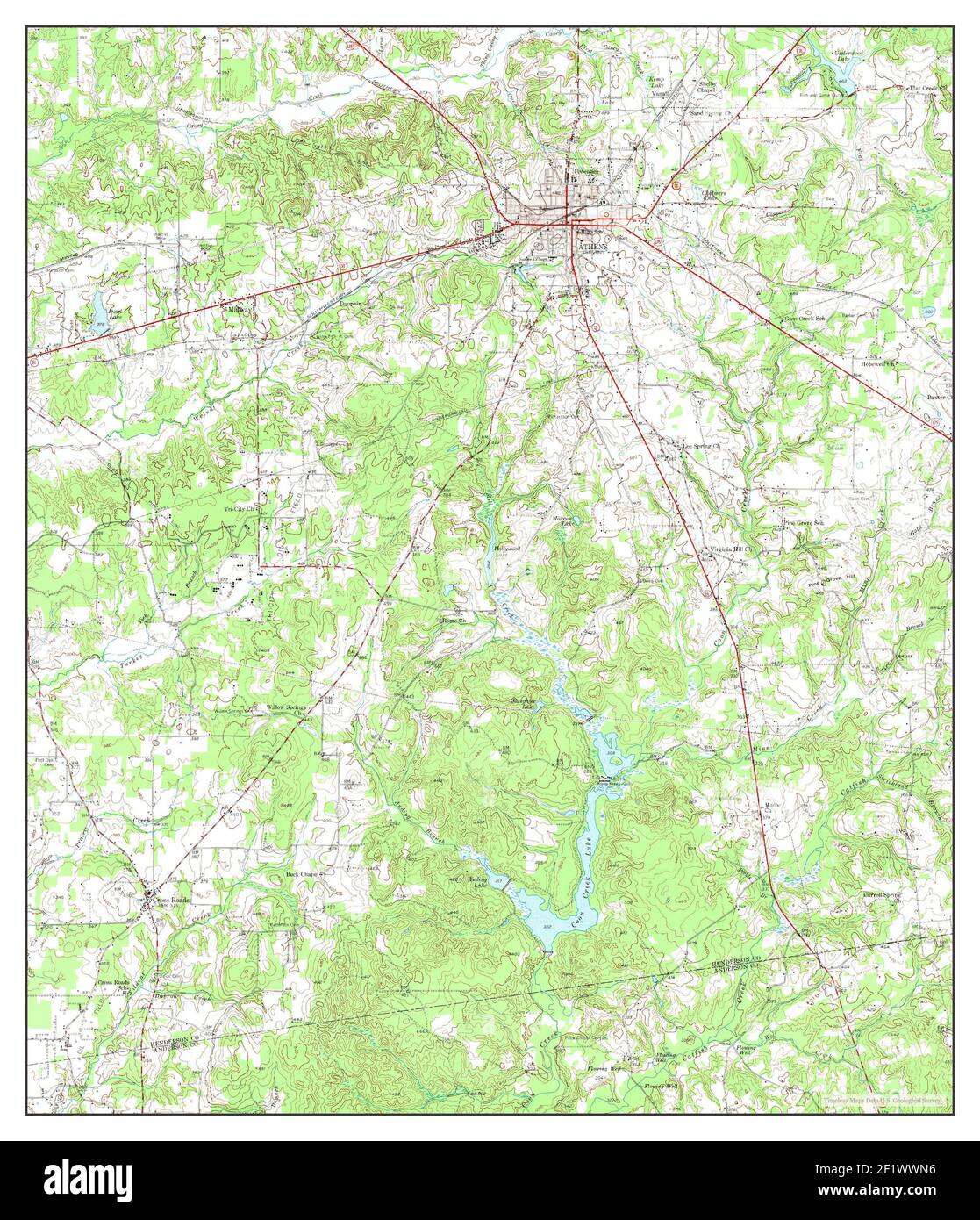 Athens, Texas, map 1949, 1:62500, United States of America by Timeless ...