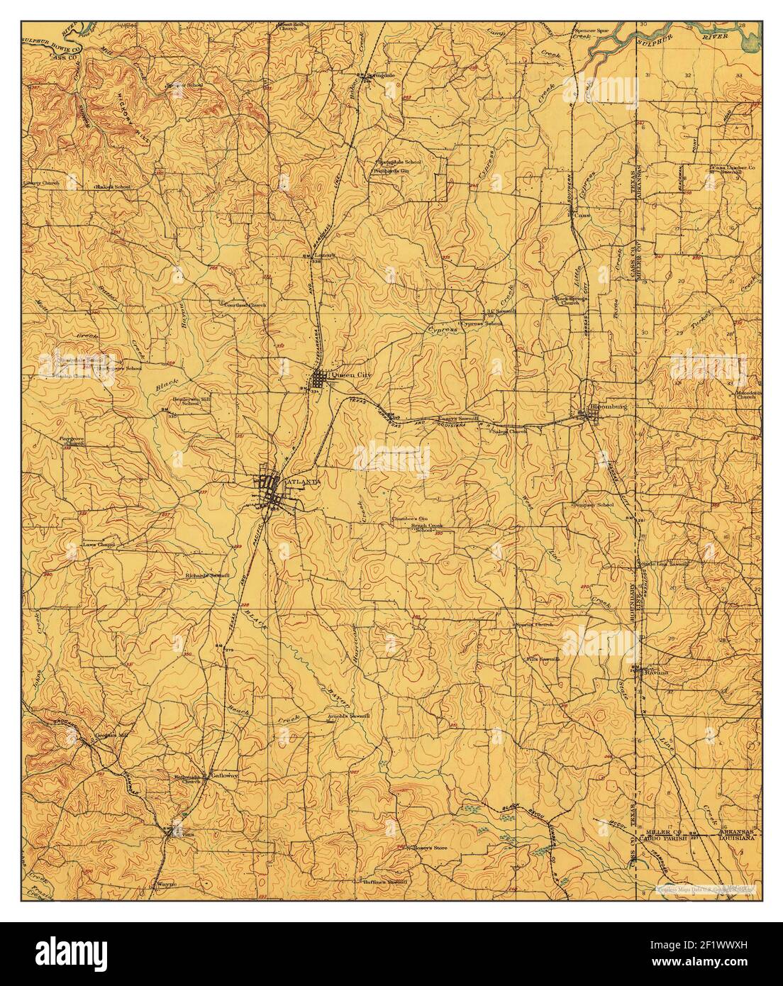 Atlanta, Texas, map 1910, 1:62500, United States of America by Timeless ...