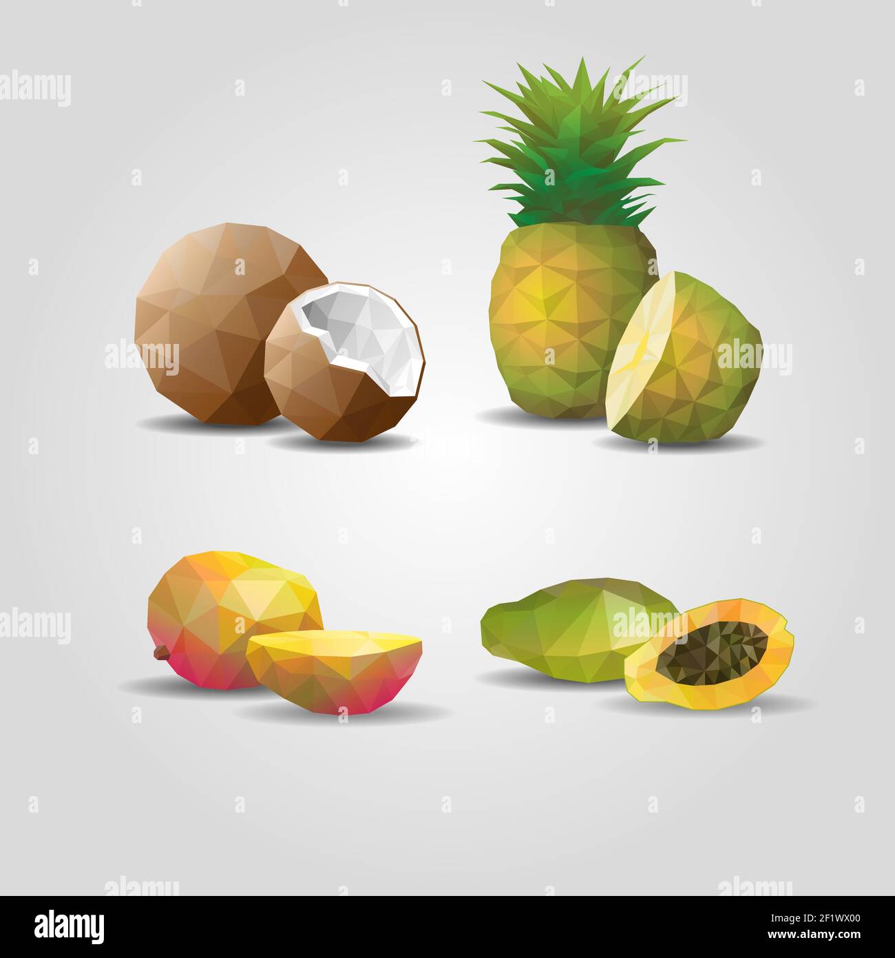 Triangular flat fruits Stock Vector Images - Alamy