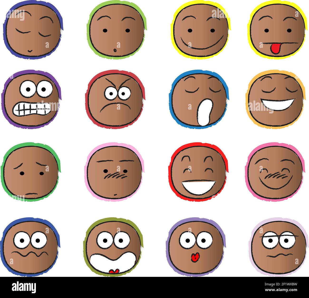 Cartoon emoji set Stock Photo - Alamy