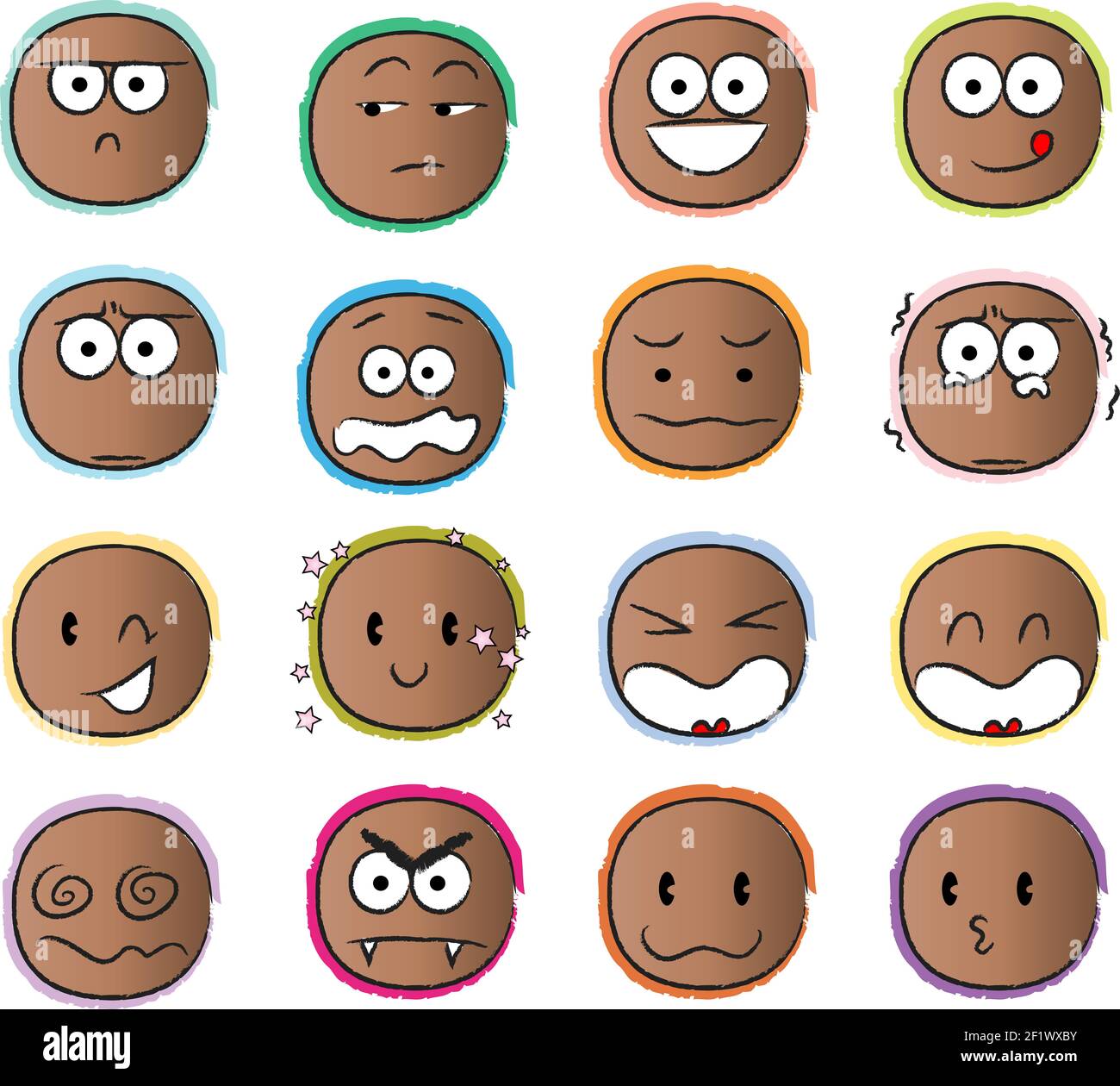 Cartoon emoji set Stock Photo - Alamy