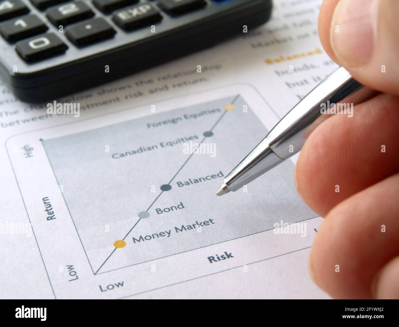 Hand and investment chart Stock Photo - Alamy