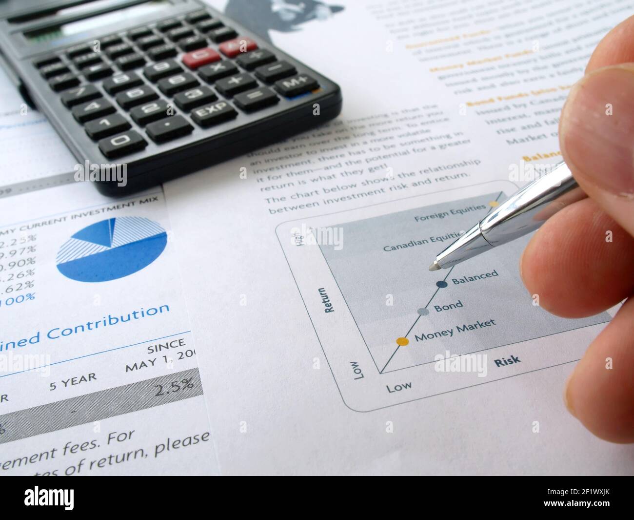 Hand and investment chart Stock Photo - Alamy