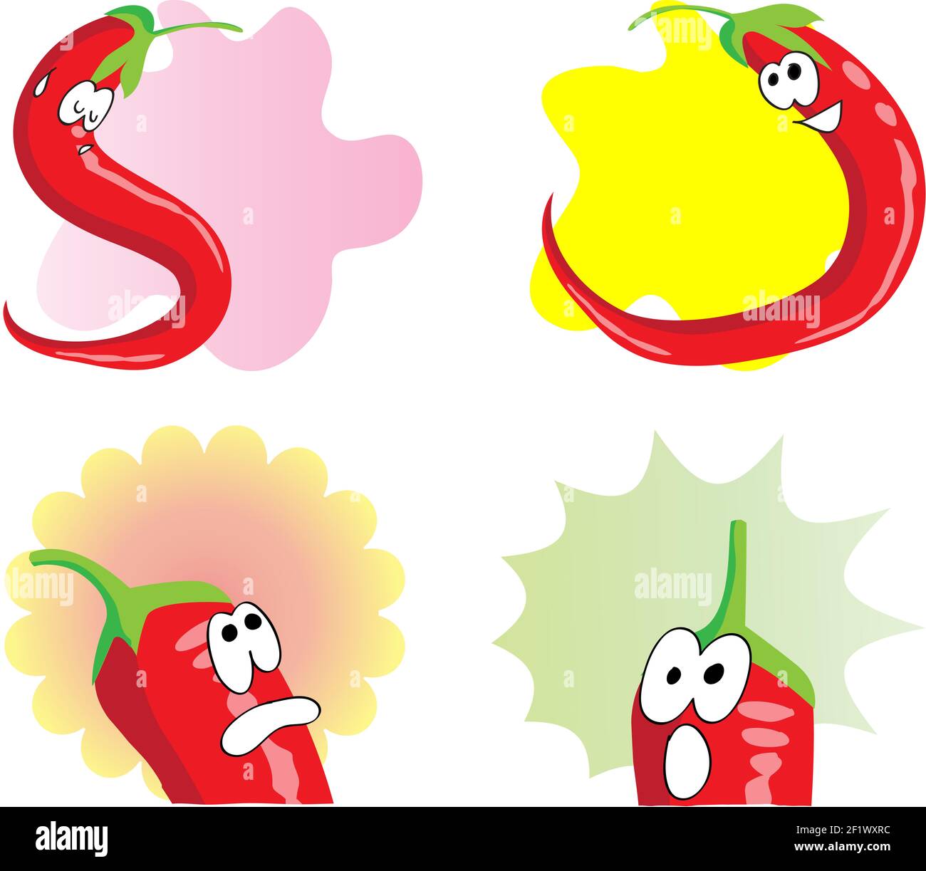 cartoon red chili emoji set Stock Photo - Alamy